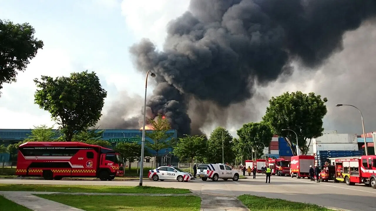 Fire breaks out at Tuas View Circuit; SCDF at scene as public advised ...