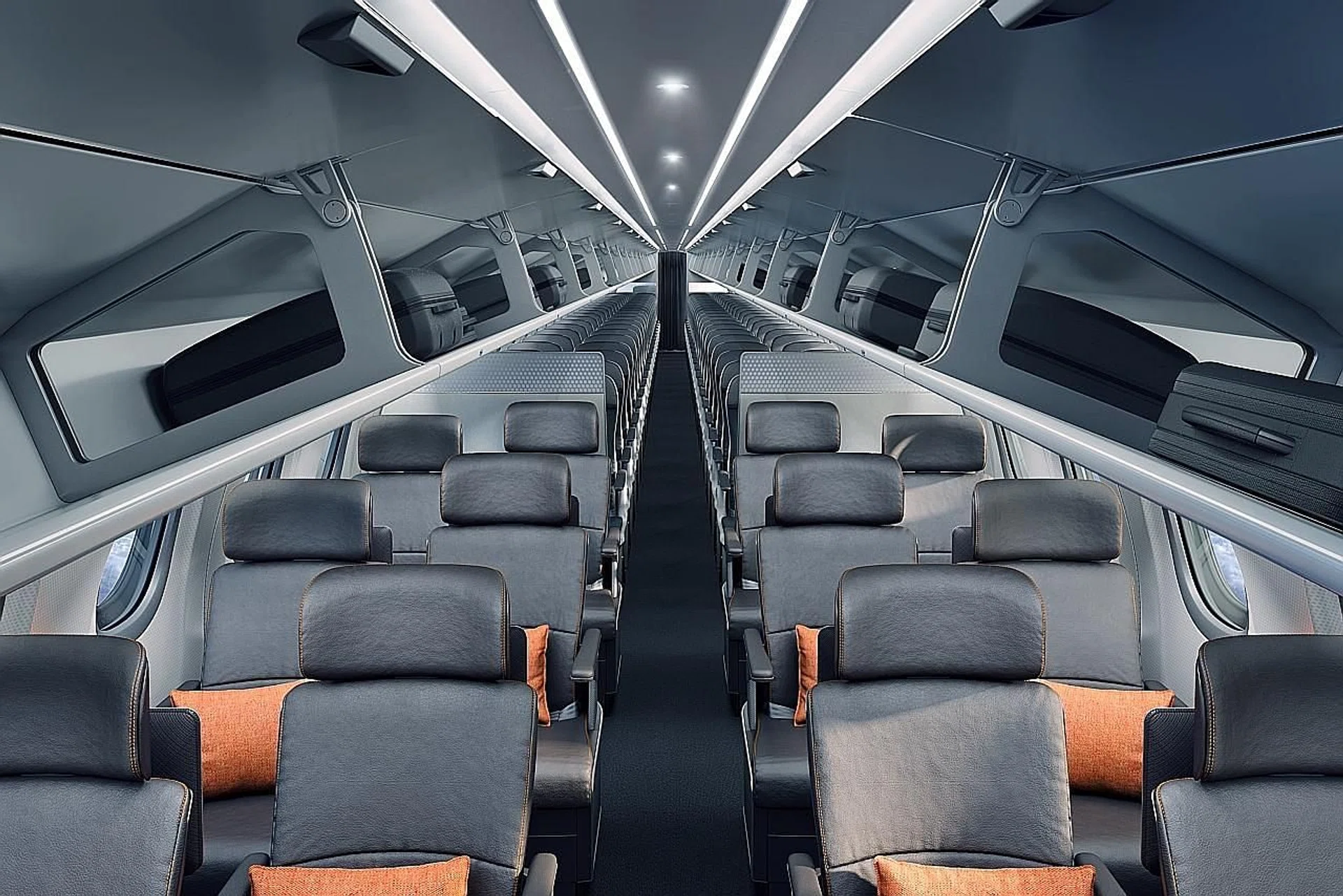 E-Jets E2 cabin mock-up on display in Singapore - The Business Times