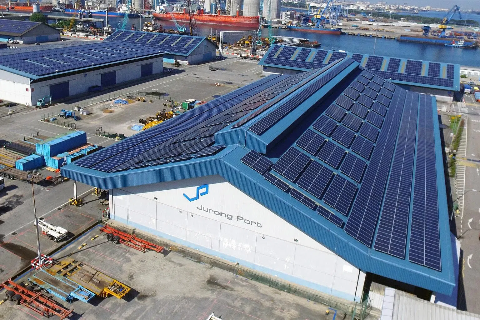Jurong Port starts world's largest port-based solar facility - The ...